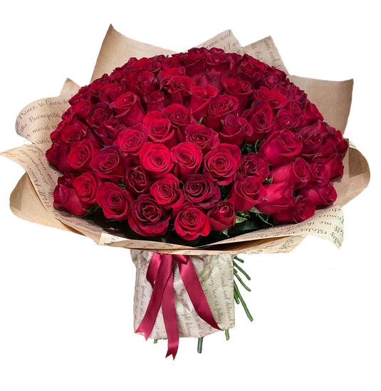 Long Stem Rose Bouquet: 100 Elegant Roses Gift